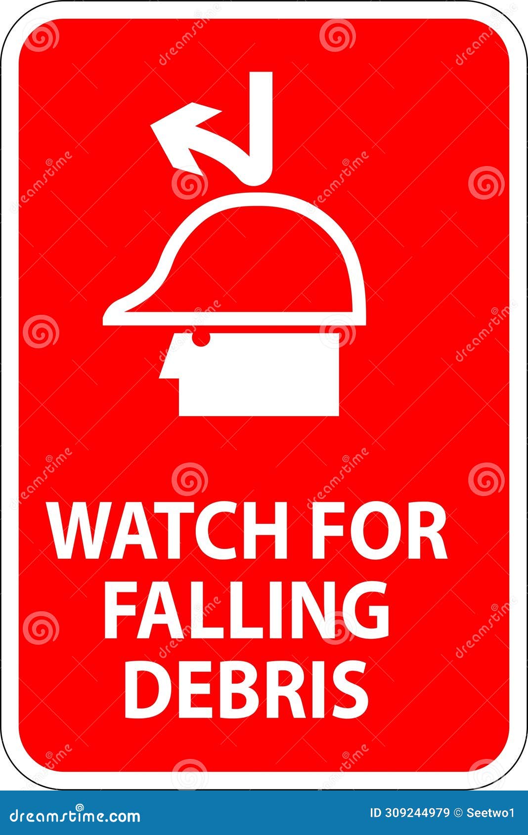 Danger Sign, Watch for Falling Debris Stock Vector - Illustration of ...