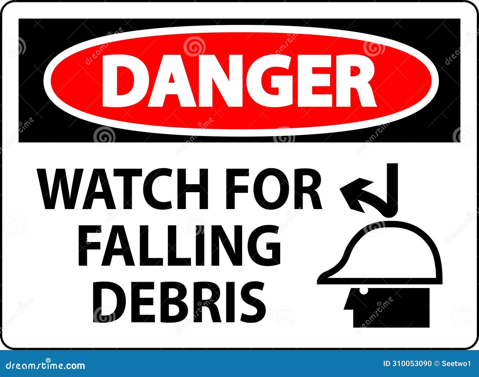 Danger Sign, Watch for Falling Debris Stock Vector - Illustration of ...