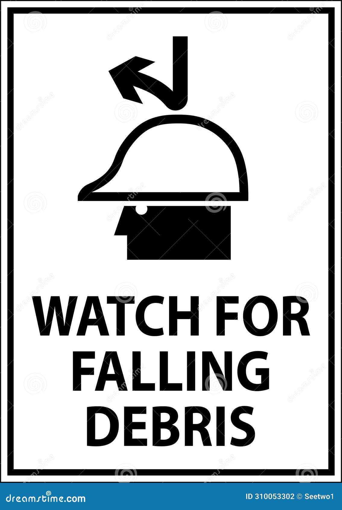 Danger Sign, Watch for Falling Debris Stock Vector - Illustration of ...