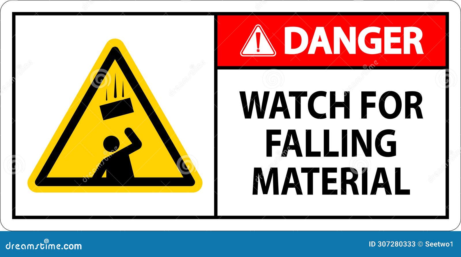 Danger Sign, Watch for Falling Material Stock Vector - Illustration of ...