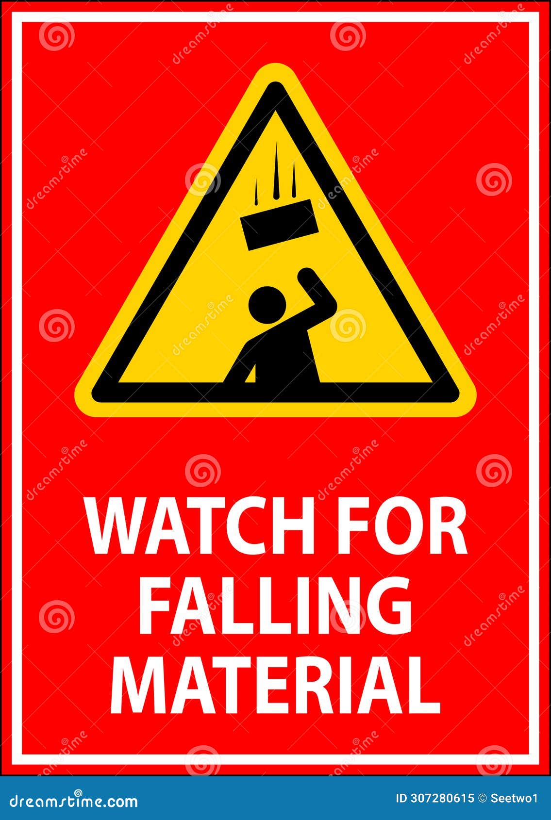 Danger Sign, Watch for Falling Material Stock Vector - Illustration of ...