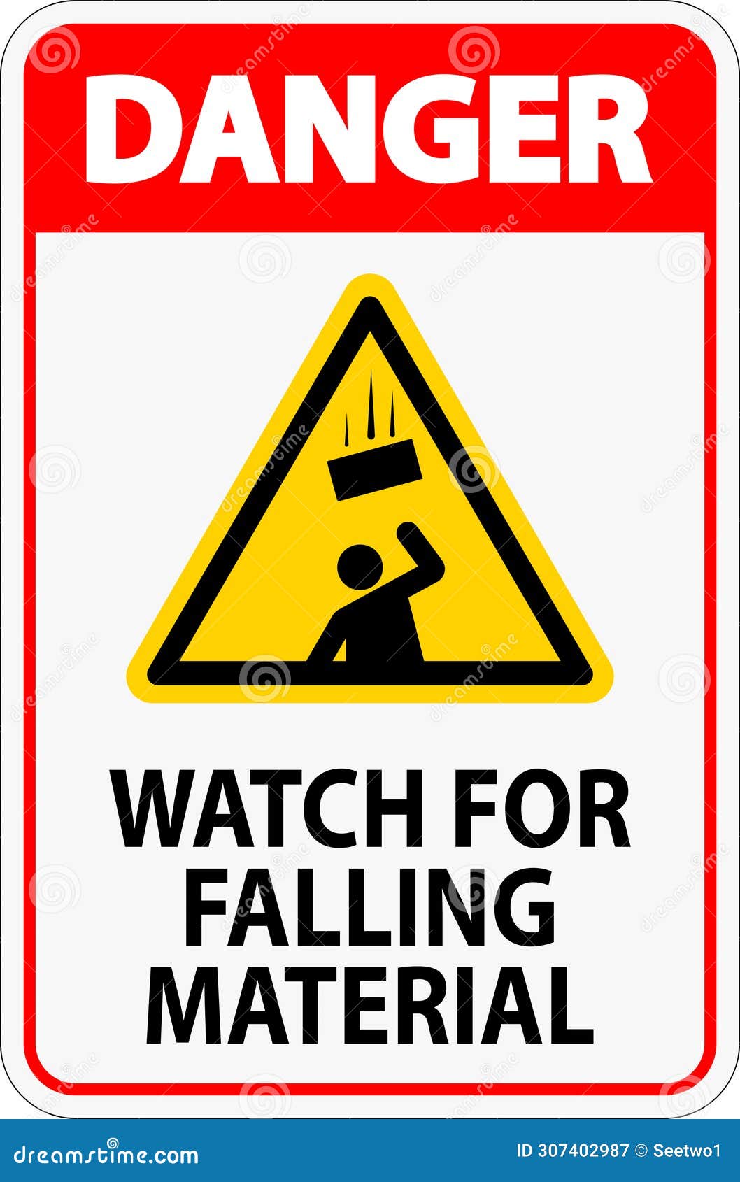 Danger Sign, Watch for Falling Material Stock Vector - Illustration of ...