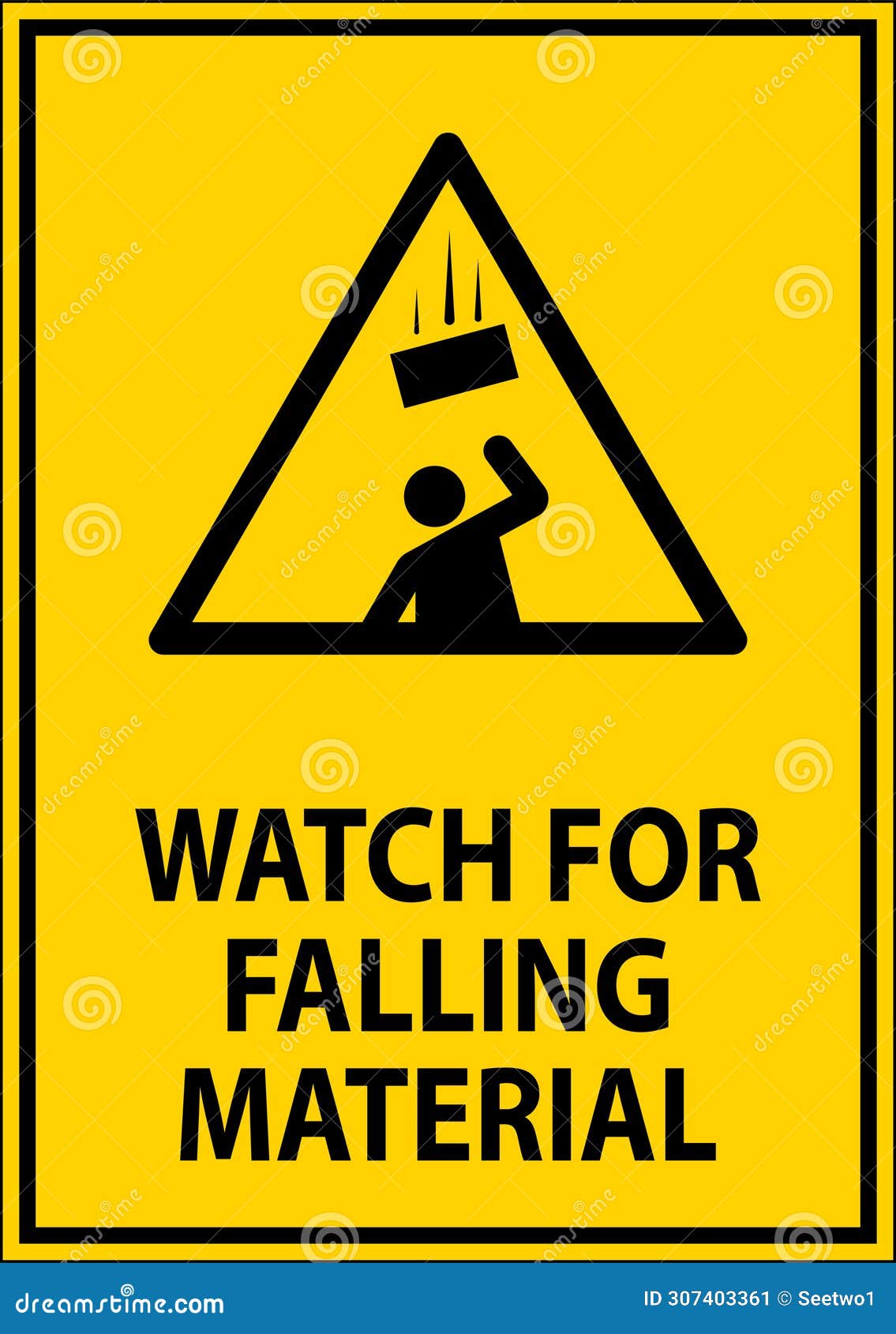 Danger Sign, Watch for Falling Material Stock Vector - Illustration of ...