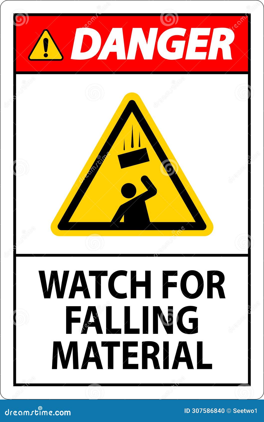 Danger Sign, Watch for Falling Material Stock Vector - Illustration of ...