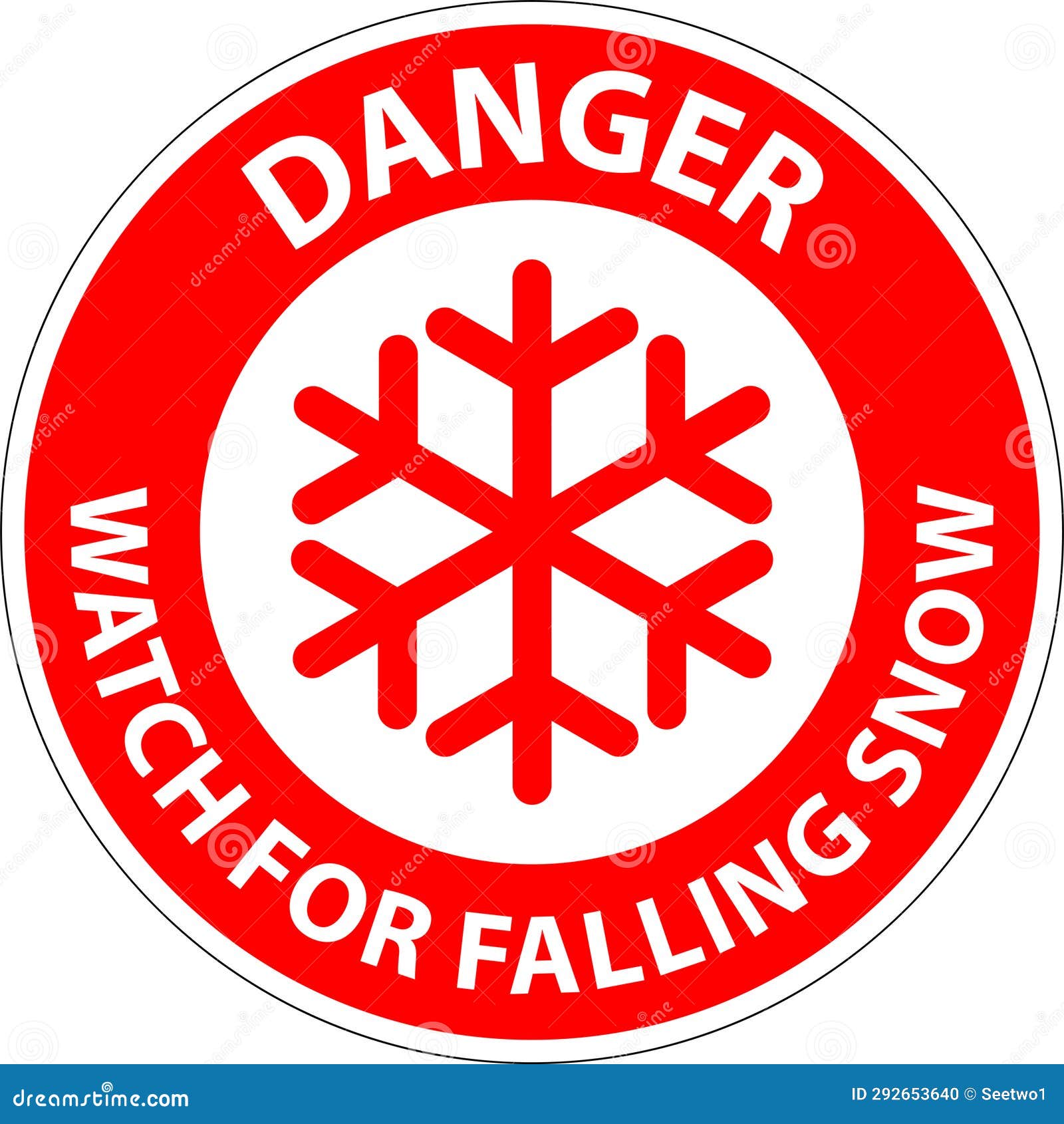 Danger Sign Watch for Falling Snow Stock Vector - Illustration of ...