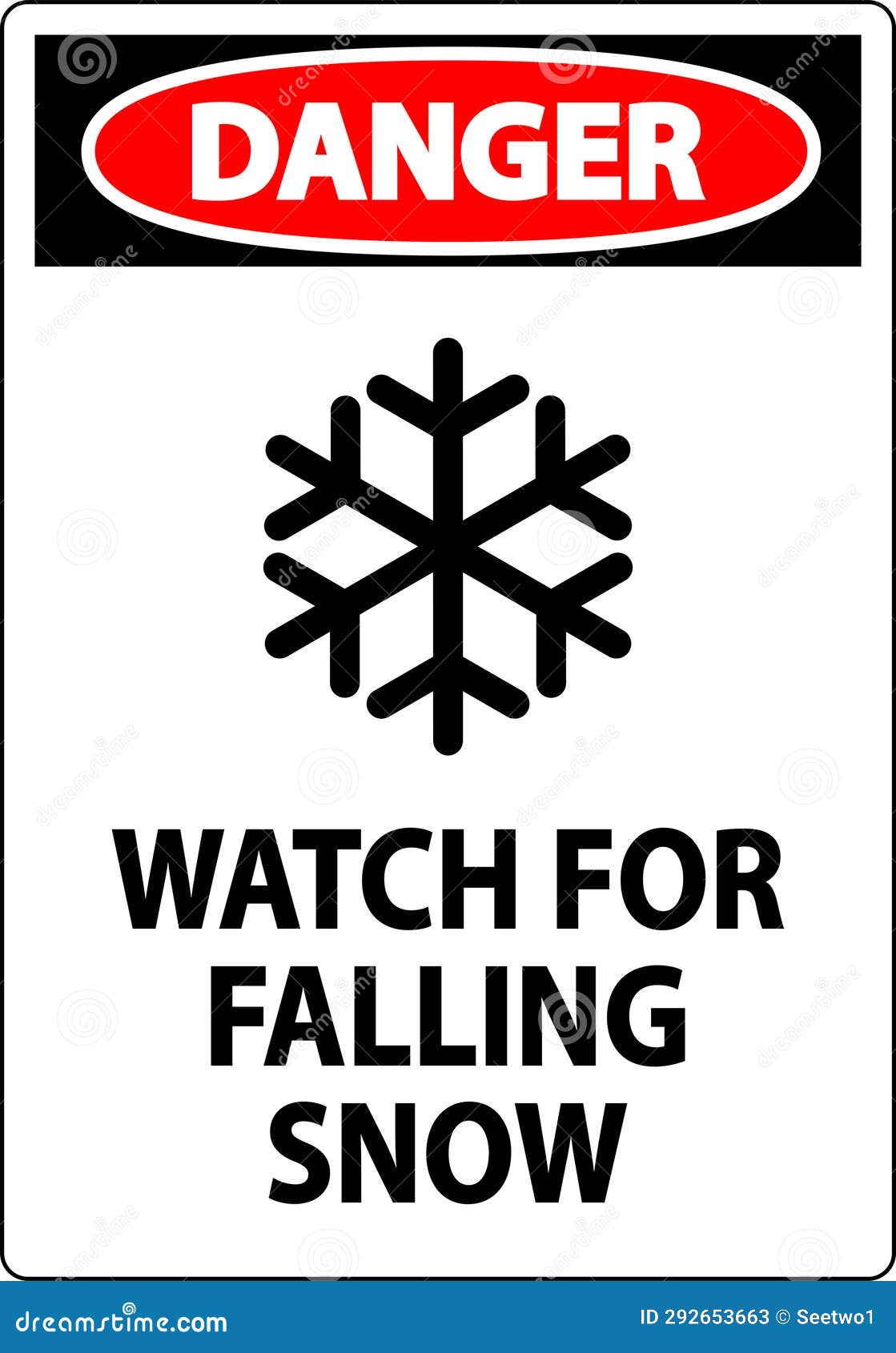 Danger Sign Watch for Falling Snow Stock Vector - Illustration of ...