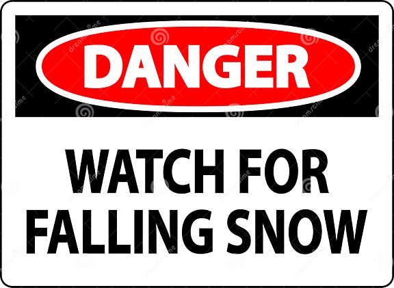Danger Sign Watch for Falling Snow Stock Vector - Illustration of ...