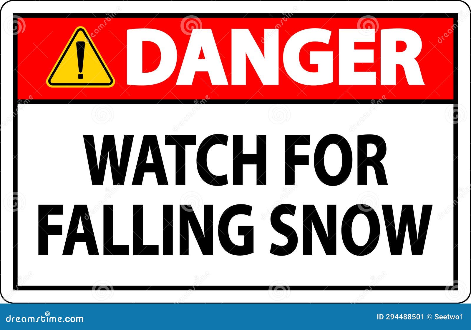 Danger Sign Watch for Falling Snow Stock Vector - Illustration of ...