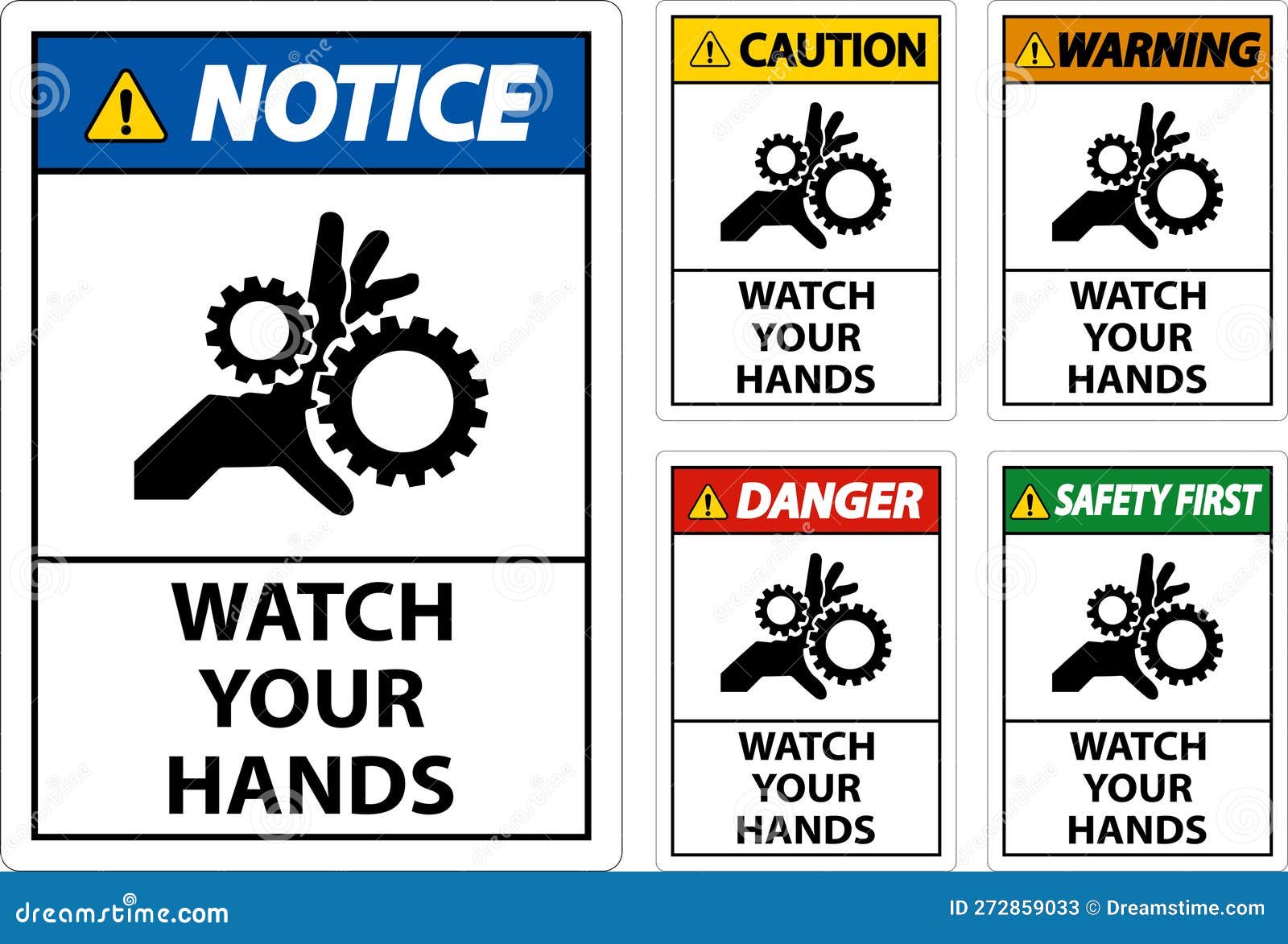 Danger Sign Watch Your Hands and Fingers Stock Vector - Illustration of ...