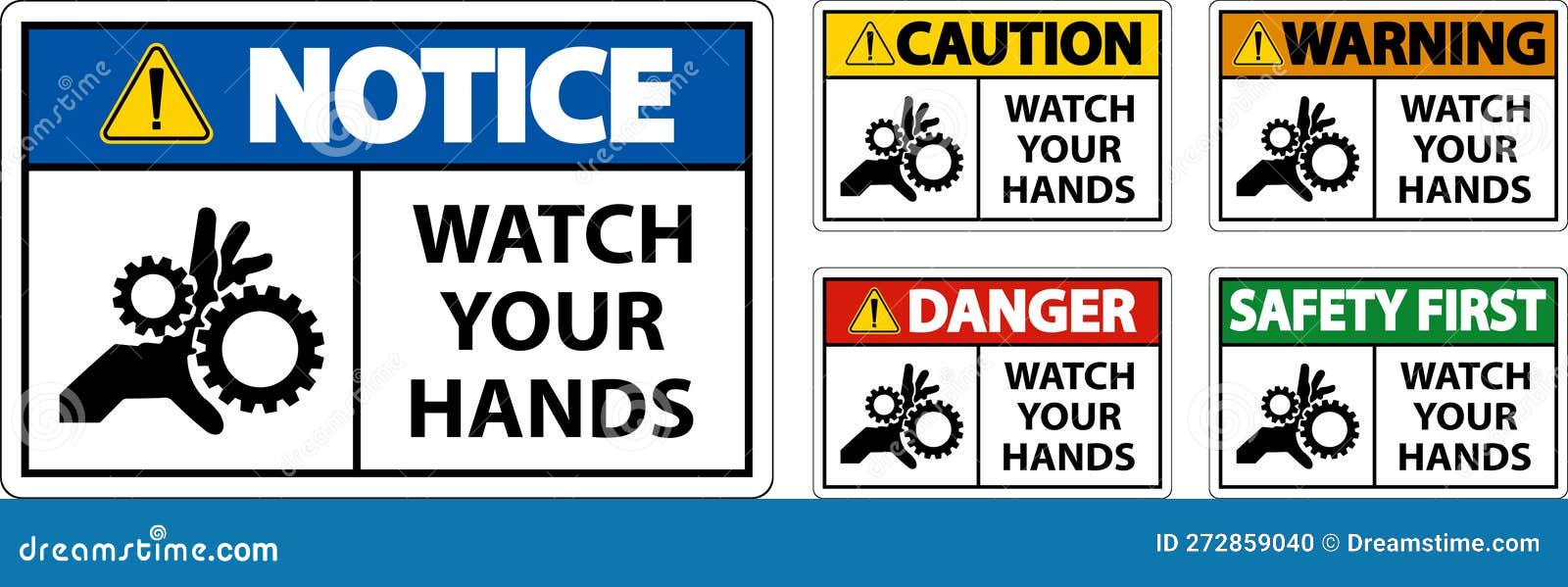 Danger Sign Watch Your Hands and Fingers Stock Vector - Illustration of ...
