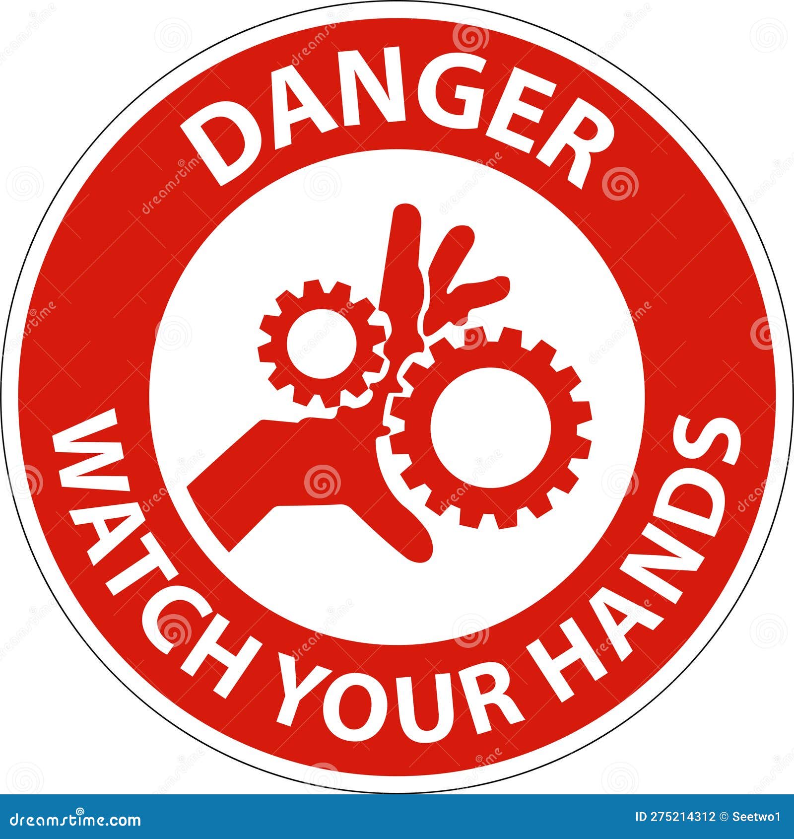 Danger Sign Watch Your Hands and Fingers Stock Vector - Illustration of ...