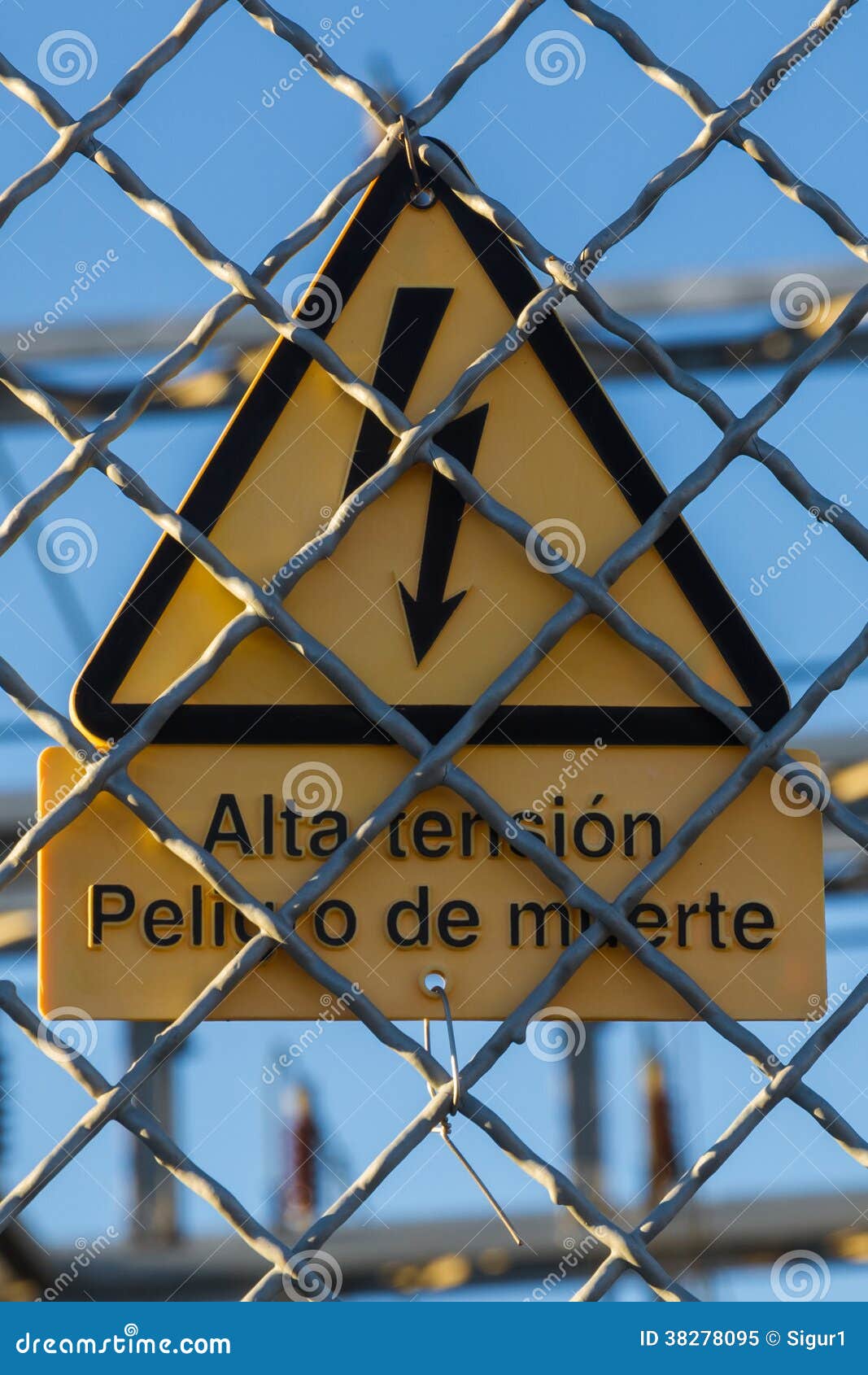 Danger Signal Telecommunications Tower Stock Image - Image of black ...