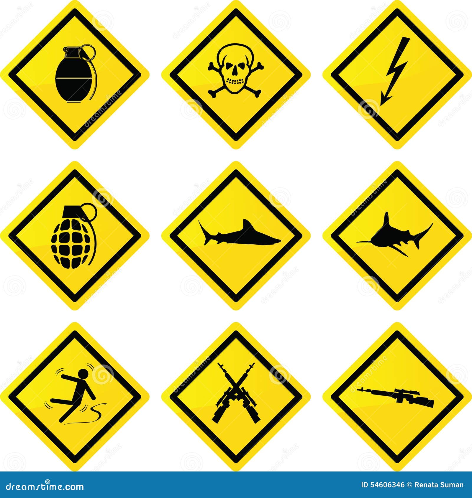 Danger signs stock vector. Illustration of criminality - 54606346