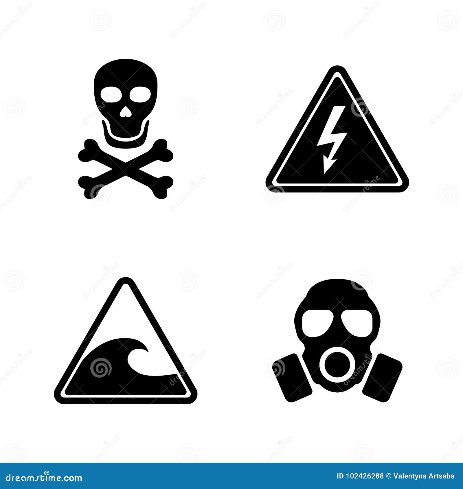 Danger. Simple Related Vector Icons Stock Vector - Illustration of bone ...