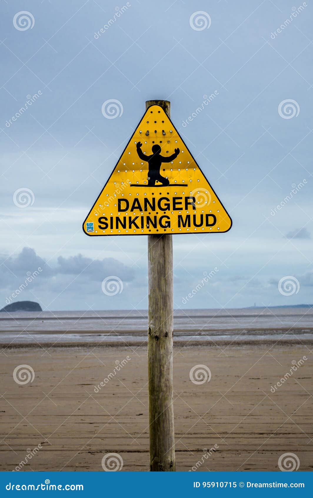 Danger Sinking Mud stock image. Image of sand, sign, landscape - 95910715