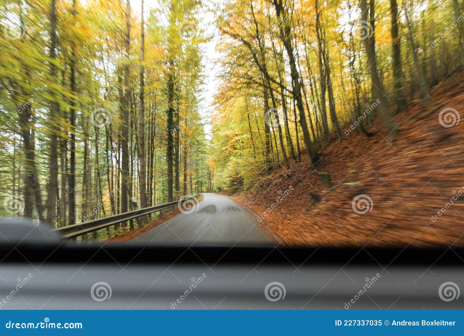 Danger Situation on Slippy Autum Road Stock Image - Image of road ...