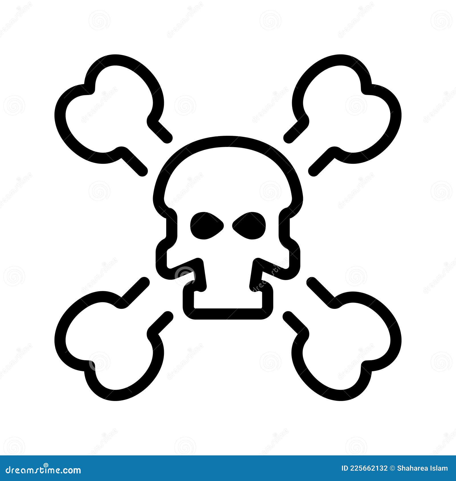 Danger, skull icon stock vector. Illustration of bone - 225662132