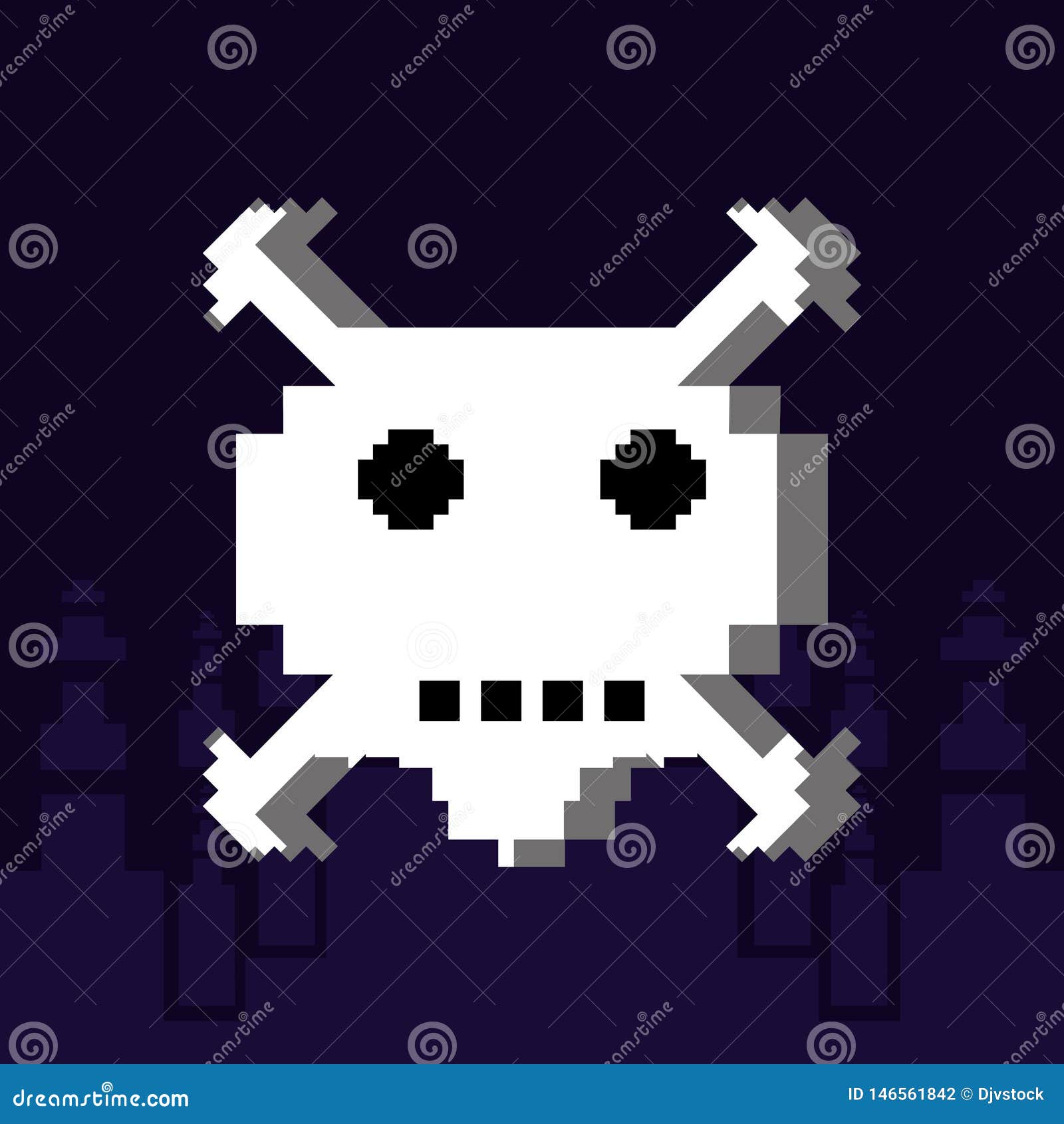 Danger Skull Pixelated Icon Stock Illustration - Illustration of evil ...