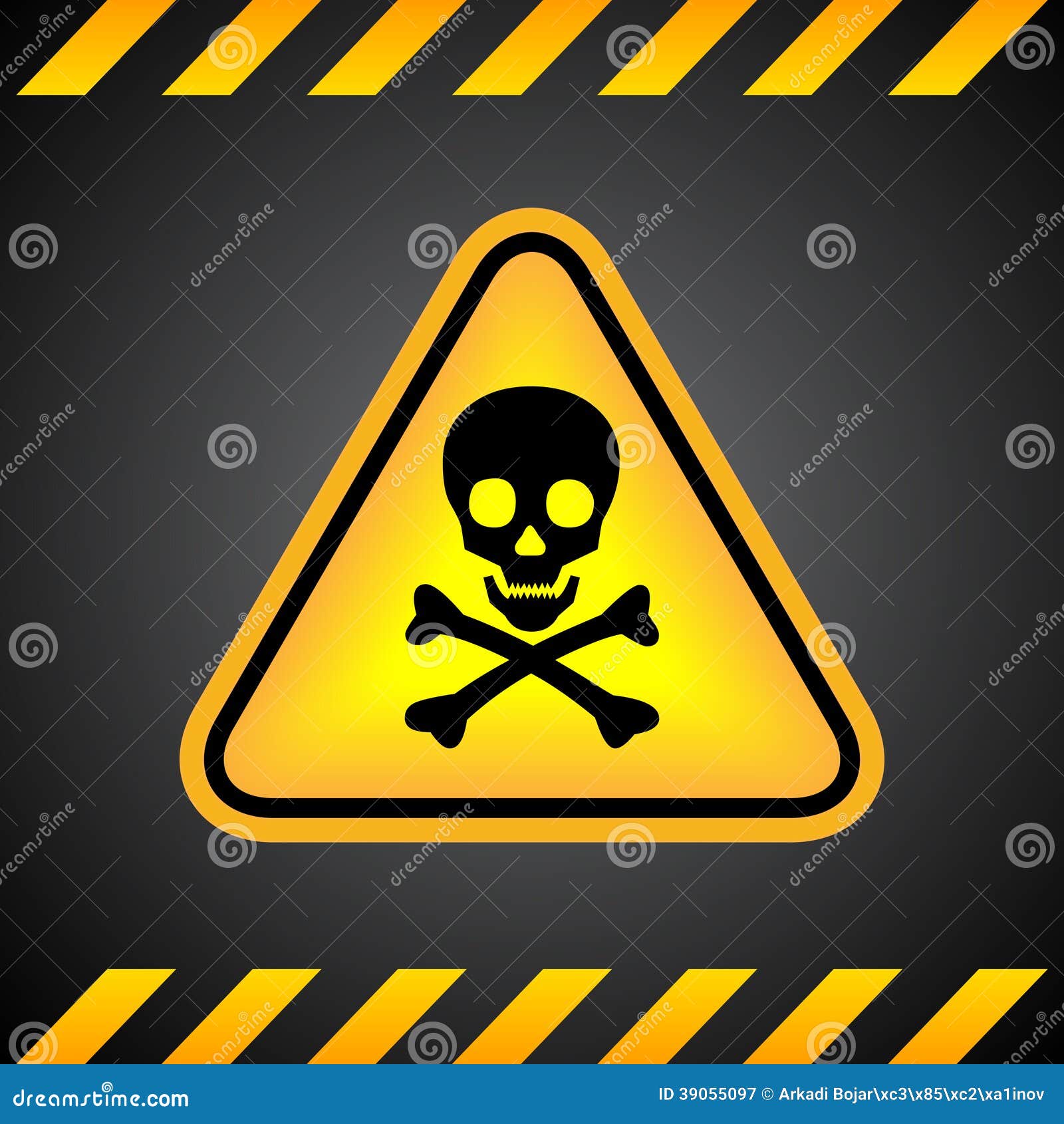 Danger skull sign stock vector. Illustration of industrial - 39055097