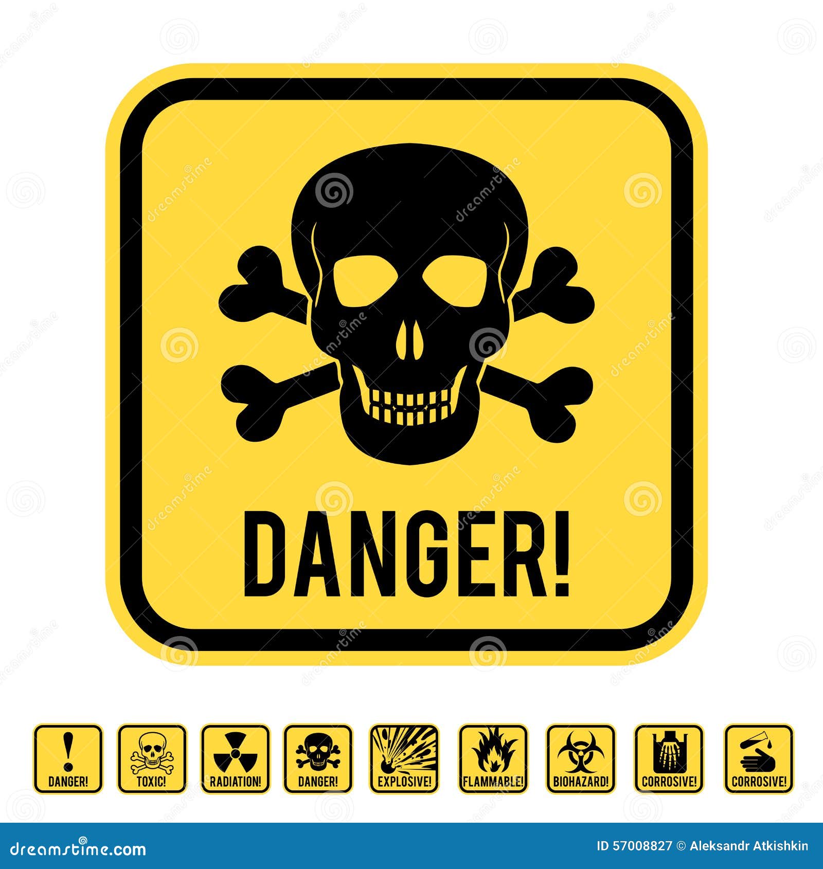 Danger skull stock vector. Illustration of sticker, risk - 57008827