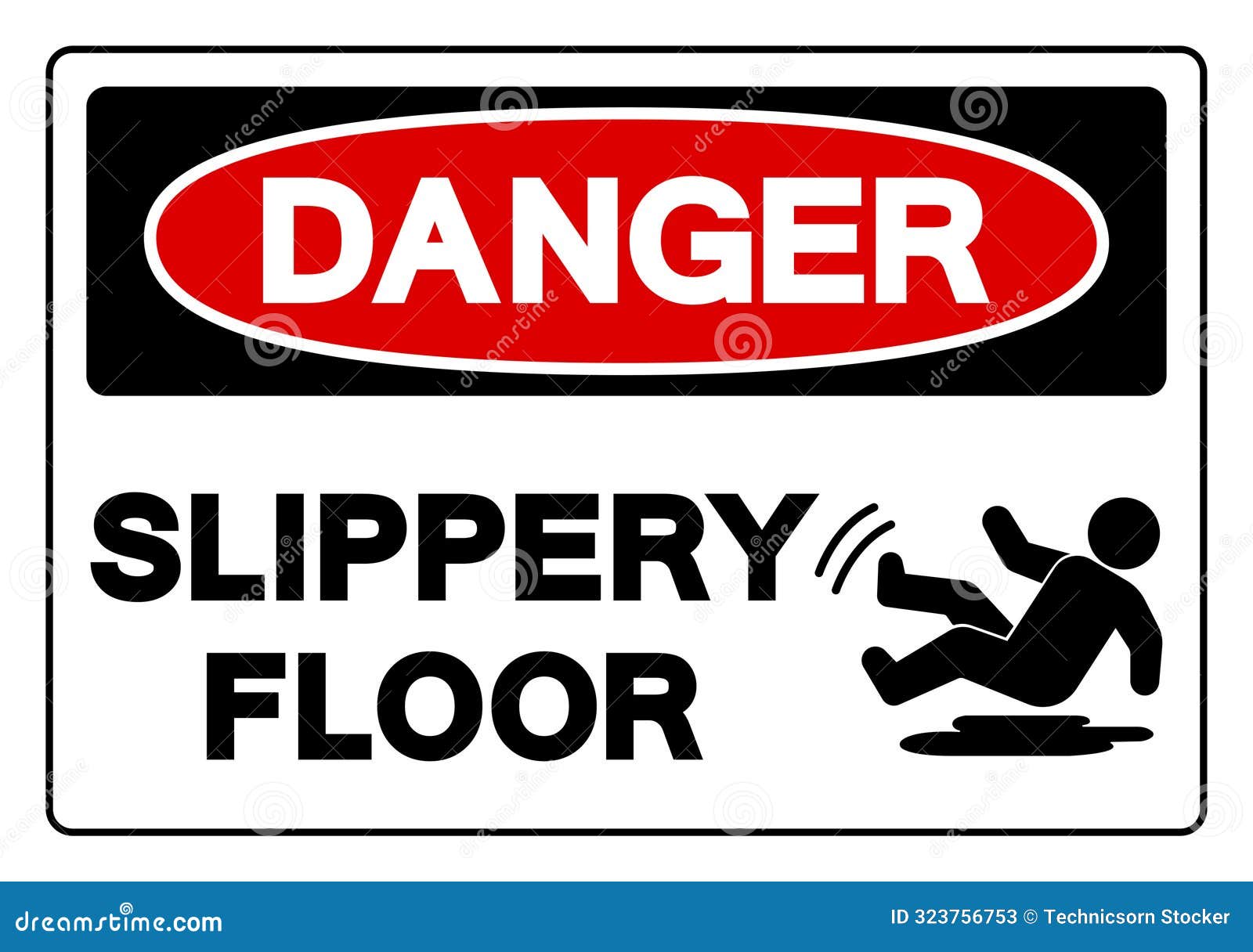 Danger Slippery Floor Symbol Sign,Vector Illustration, Isolate on White ...