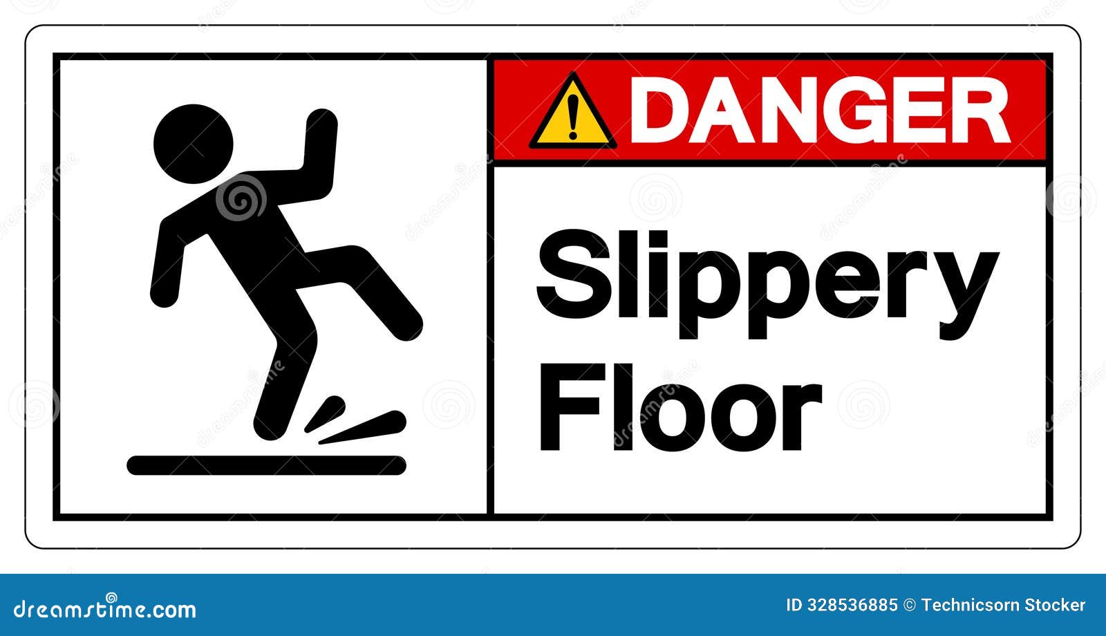 Danger Slippery Floor Symbol Sign,Vector Illustration, Isolate on White ...