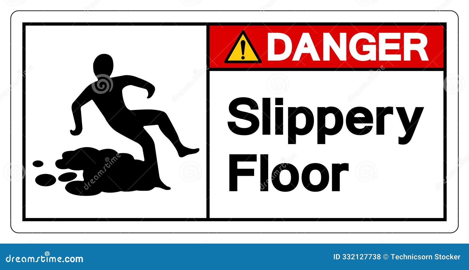 Danger Slippery Floor Symbol Sign,Vector Illustration, Isolate on White ...