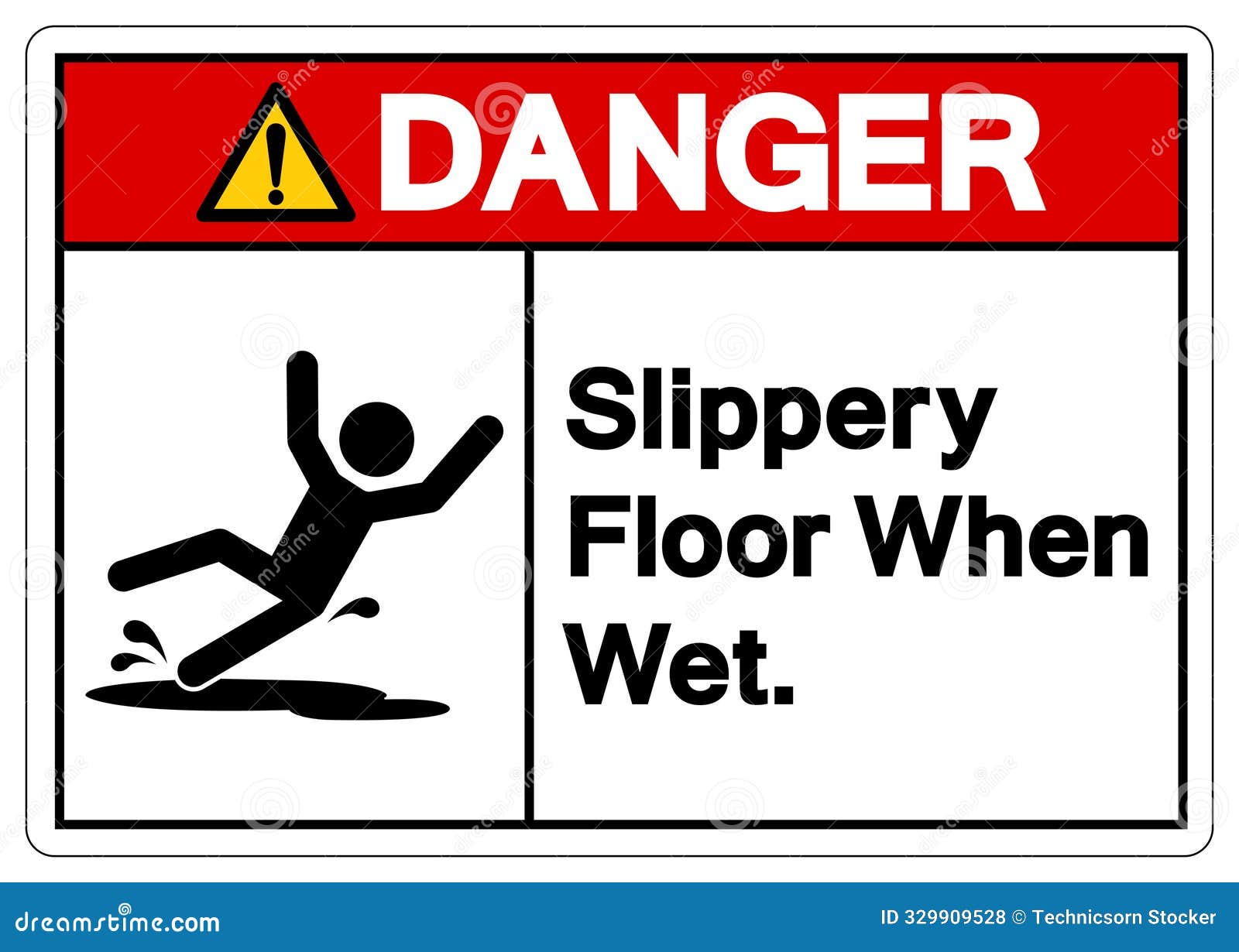 Danger Slippery Floor when Wet Symbol Sign,Vector Illustration, Isolate ...