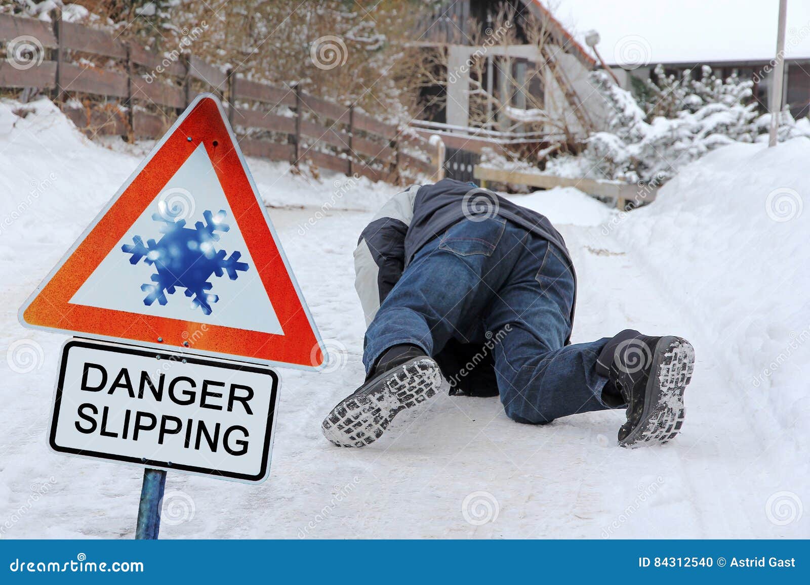 Danger Slipping - Accident Danger in Winter Stock Photo - Image of ... Danger Slipping - Accident Danger in Winter Stock Photo - Image of ...