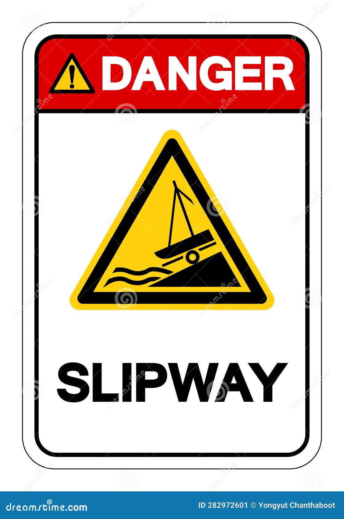 Danger Slipway Symbol Sign, Vector Illustration, Isolate on White ...