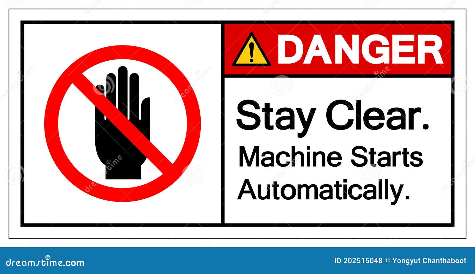 Danger Stay Clear Machine Starts Automatically Symbol Sign, Vector ...