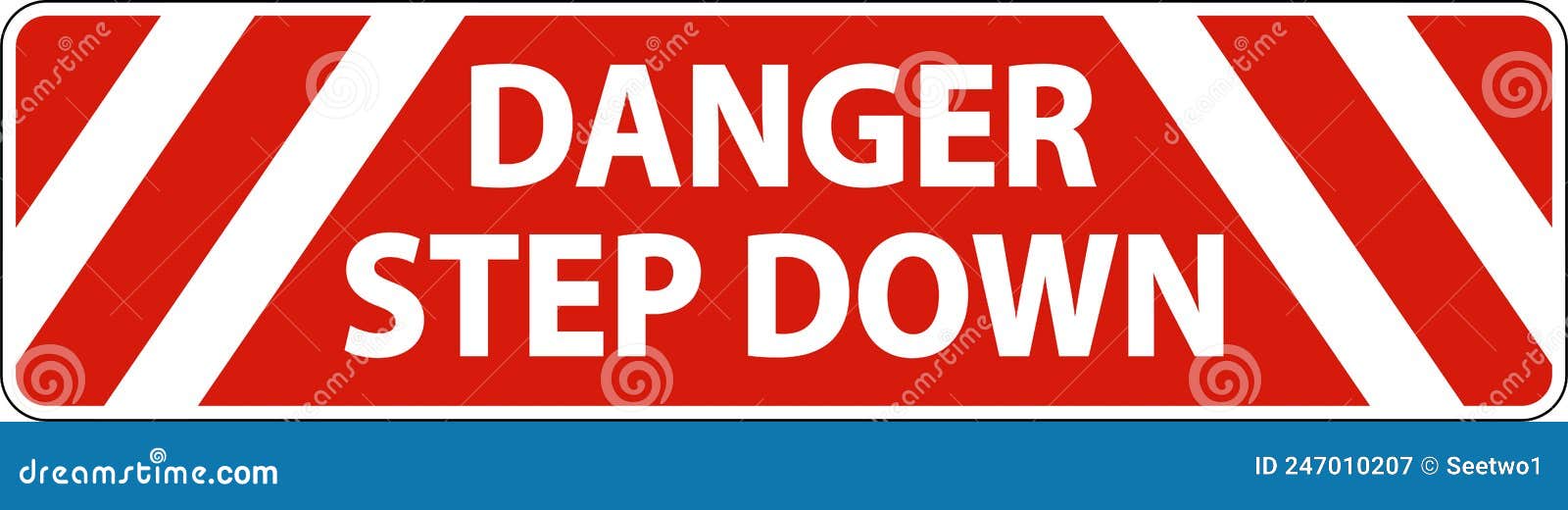 Danger Step Down Floor Sign on White Background Stock Vector ...