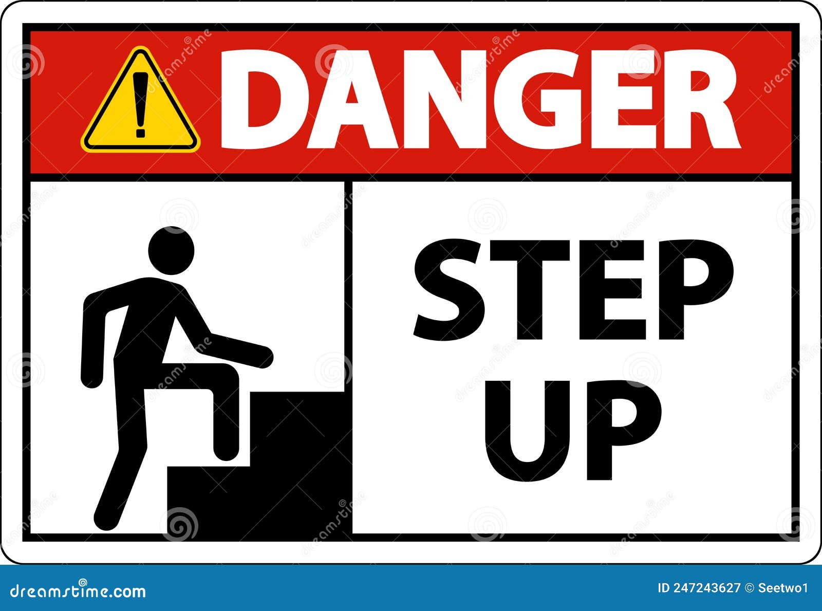 Danger Step Up Sign on White Background Stock Vector - Illustration of ...