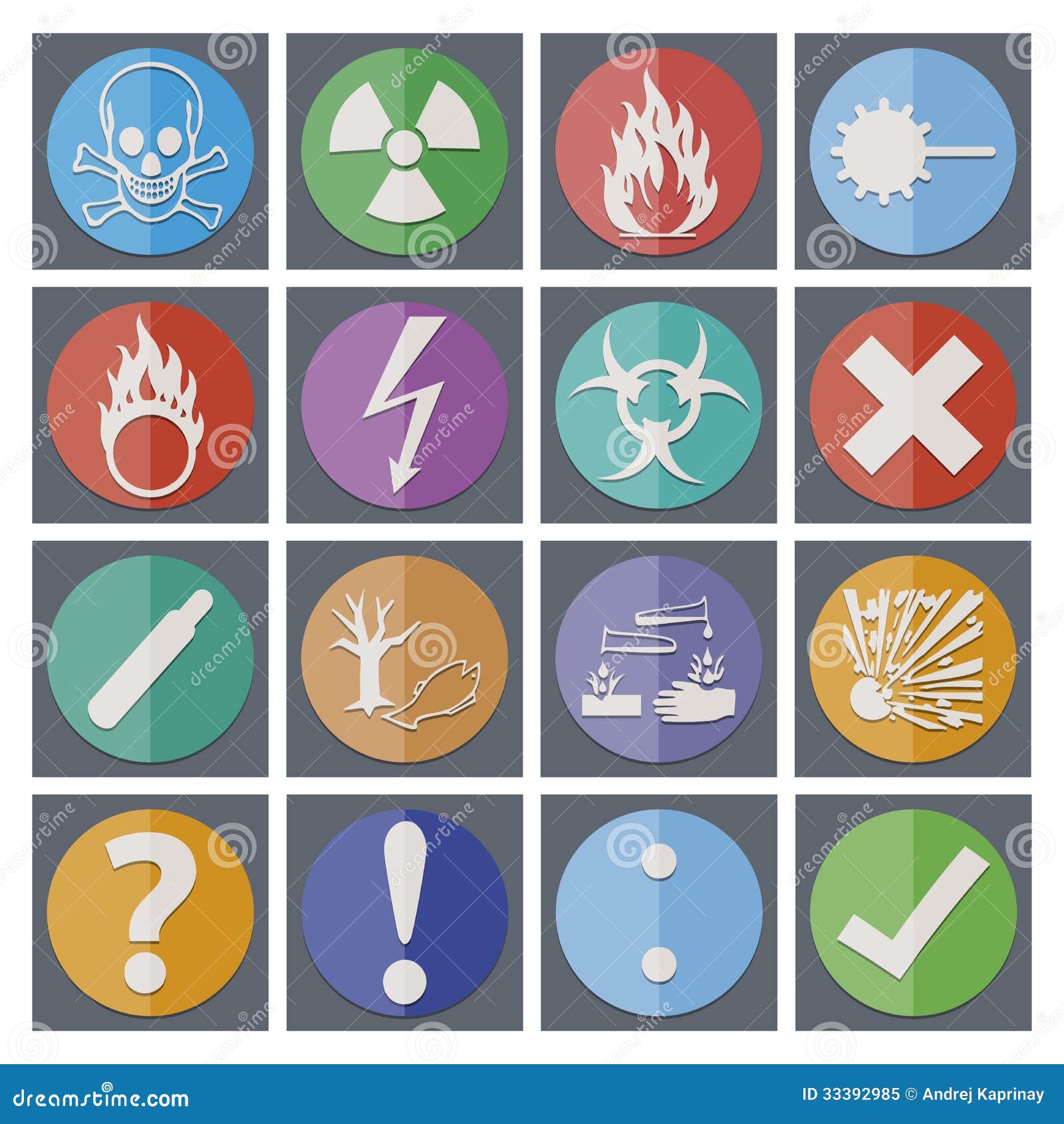 Danger Sticker Icons, Symbols Cartoon Vector | CartoonDealer.com #33392985
