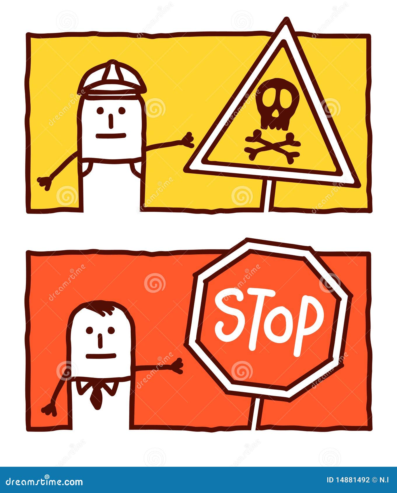 Danger & stop stock vector. Illustration of stop - 14881492