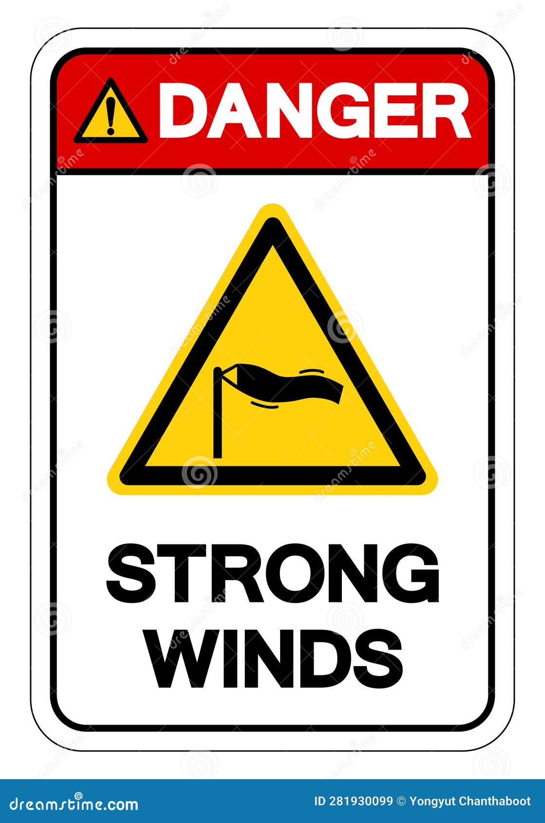 Danger Strong Winds Symbol Sign, Vector Illustration, Isolate on White ...