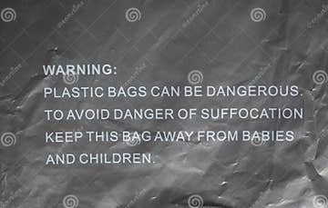 Danger of Suffocation Warning Sign Stock Image - Image of danger, purse ...