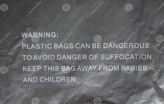 Danger of Suffocation Warning Sign Stock Image - Image of danger, purse ...