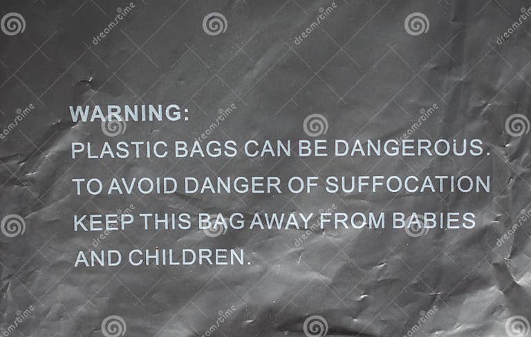 Danger of Suffocation Warning Sign Stock Image - Image of danger, purse ...