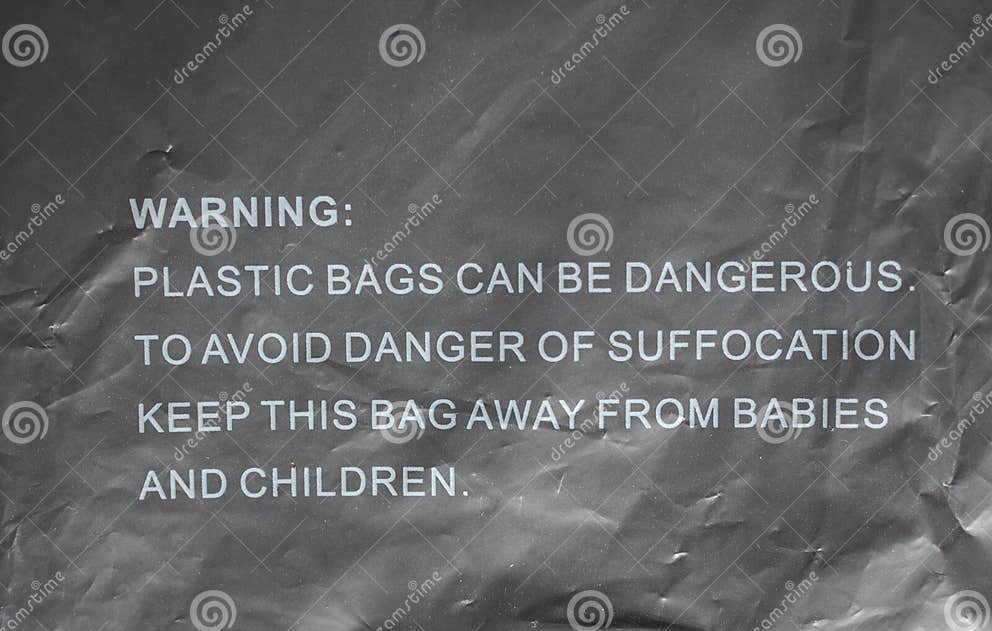 Danger of Suffocation Warning Sign Stock Image - Image of danger, purse ...