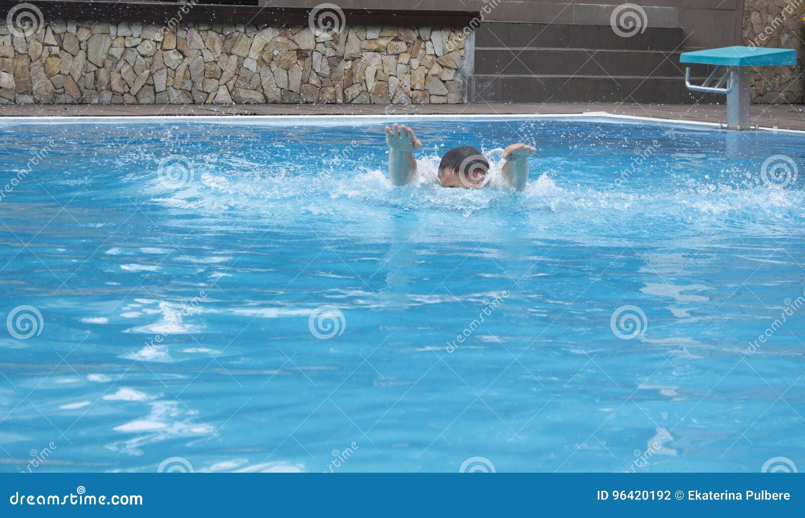 Danger in the Swimming Pool. Stock Photo - Image of childhood, people ...