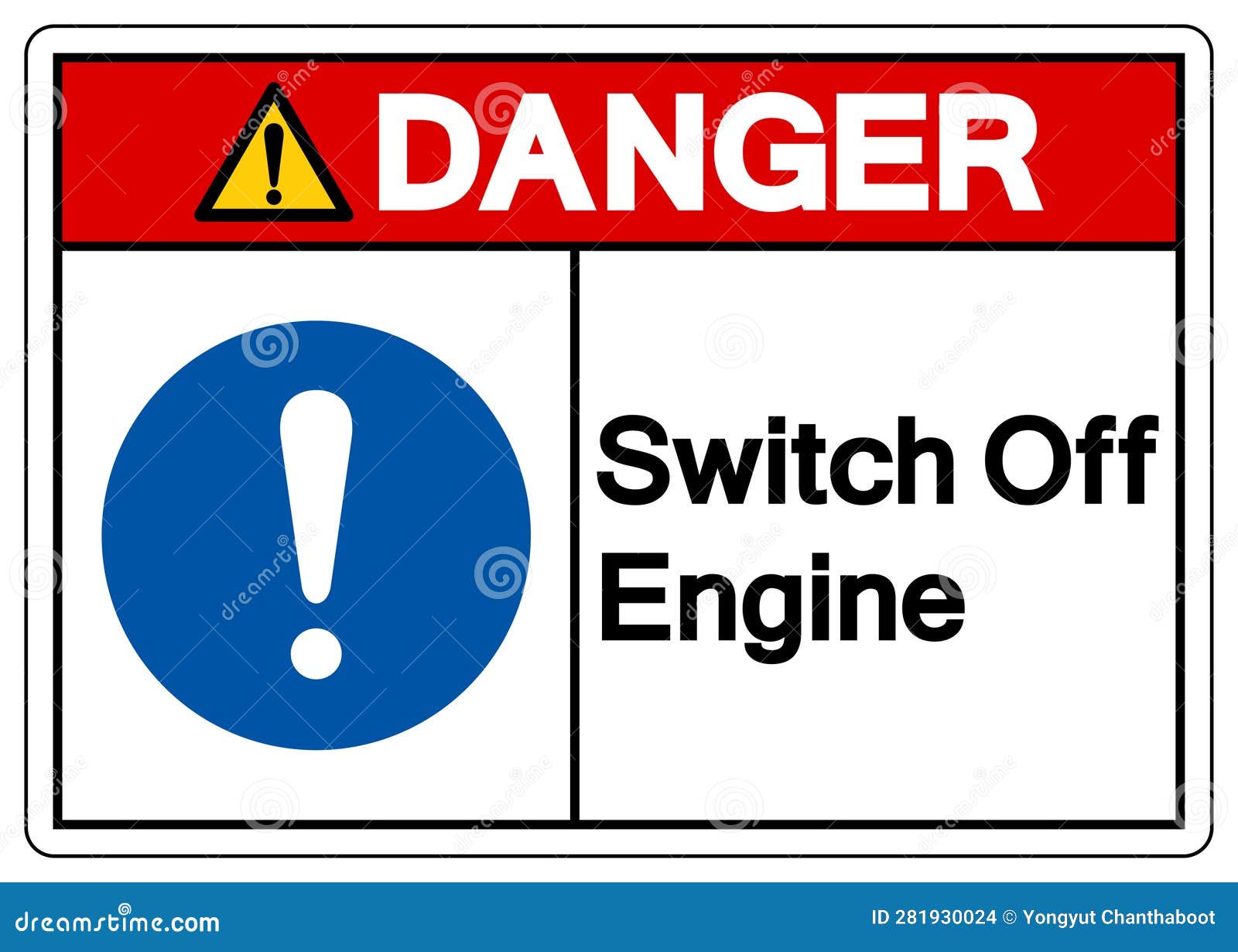 Danger Switch Off Engine Symbol Sign, Vector Illustration, Isolate on ...