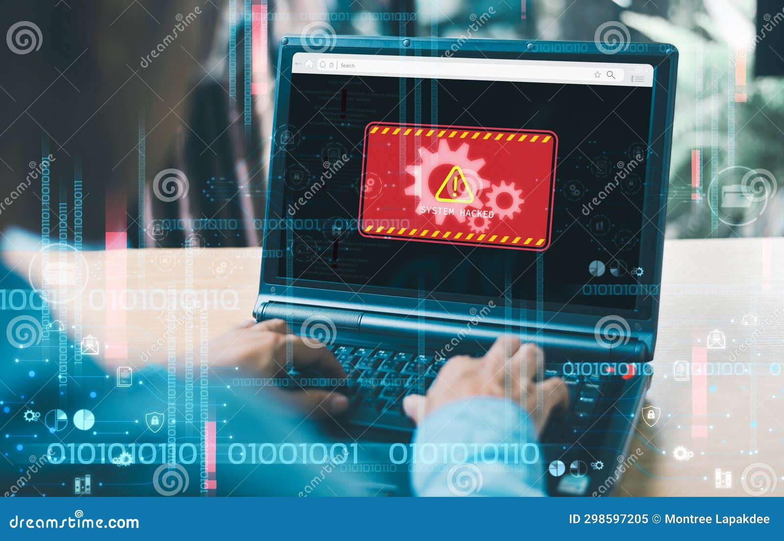 Danger System Warning Hacked Alert on Computer Screen Stock Image ... Danger System Warning Hacked Alert on Computer Screen Stock Image ...