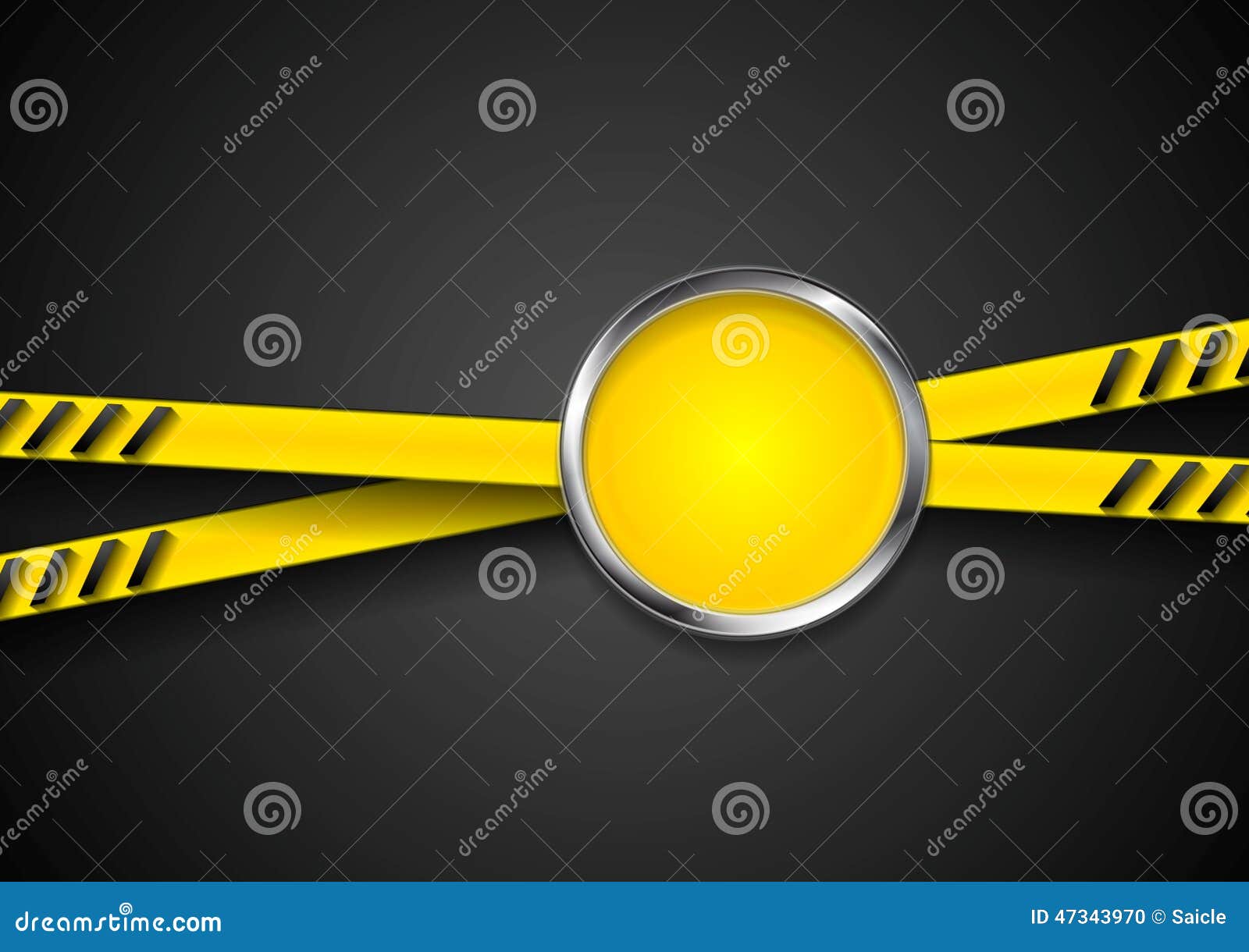 Danger Tape Abstract Background with Metal Circle Stock Vector ...