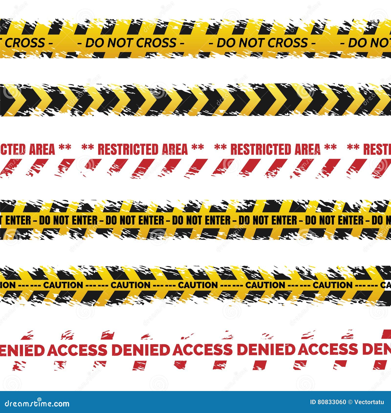 Danger Tapes Vector - Grundge Tape Collection Stock Vector ...