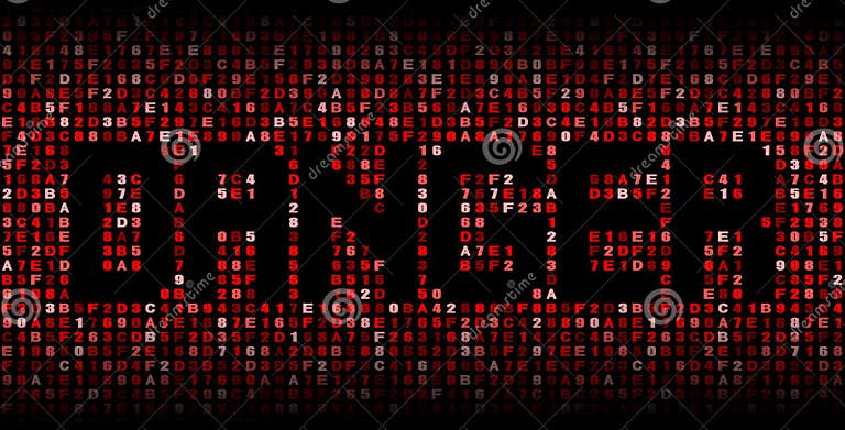 Danger Text on Hex Code Illustration Stock Illustration - Illustration ...