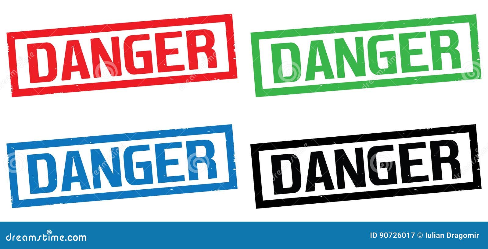 DANGER Text, on Rectangle Border Stamp Sign. Stock Illustration ...