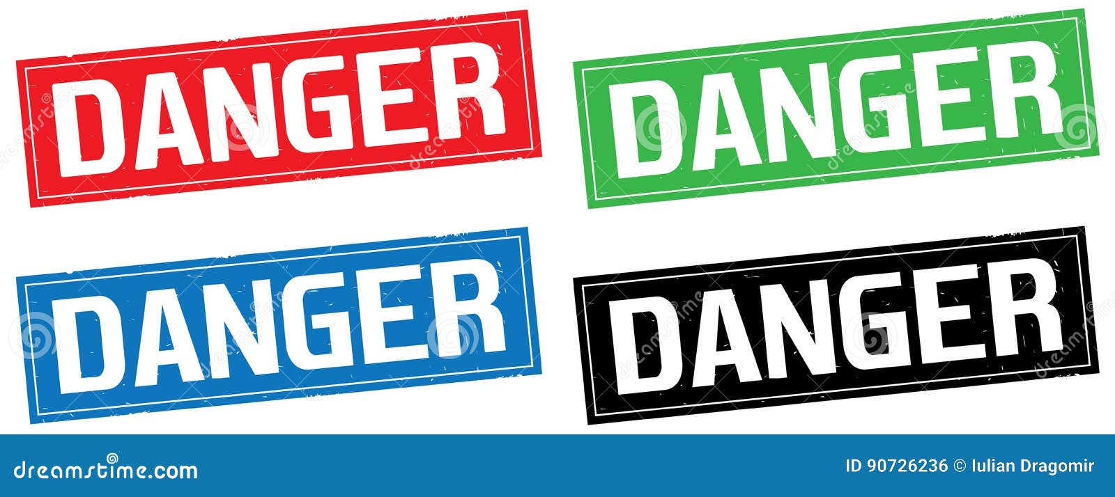 DANGER Text, on Rectangle Stamp Sign. Stock Illustration - Illustration ...