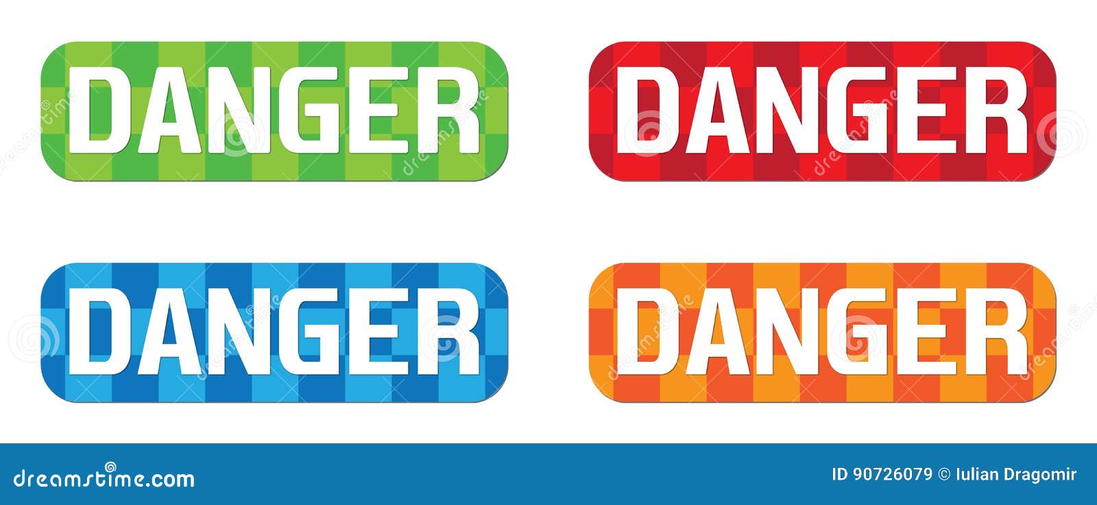 DANGER Text, on Rectangle, Zig Zag Pattern Stamp Sign. Stock ...