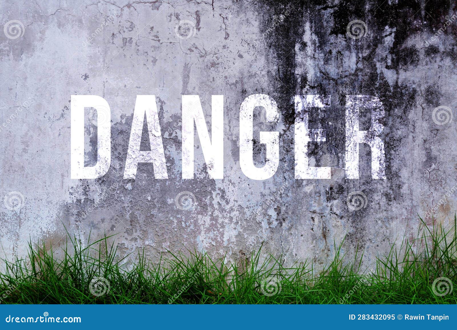 Danger Text Written with Broken Cement Wall, Danger Word on Street ...